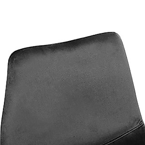 FurnitureR, Velvet Fabric Upholstered Seat Kitchen Room Set of 2, Mid Century Modern Backrest,Gold Metal Legs Dining Chair, Grey