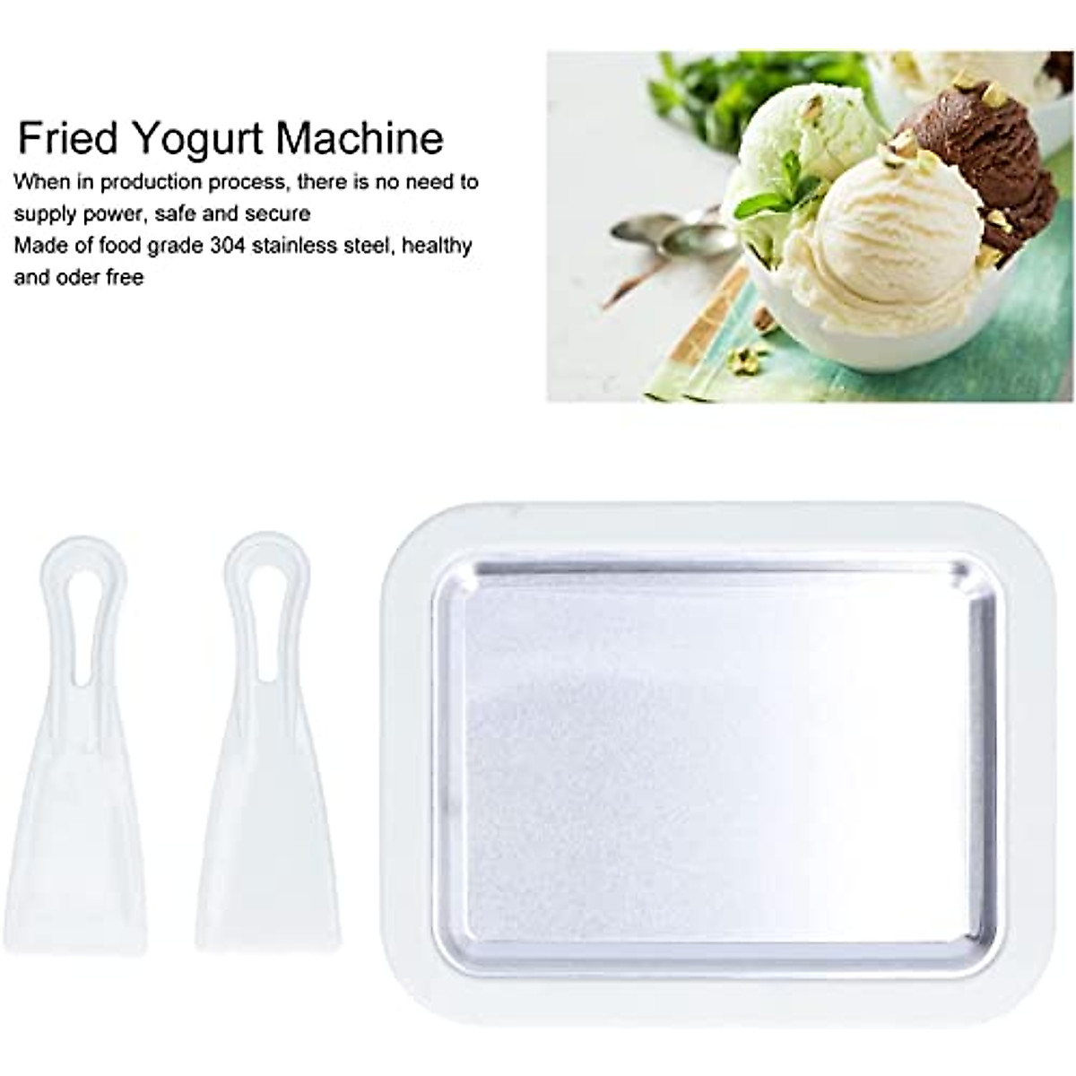 Instant Ice Cream Maker,Rolled Ice Cream Maker - Perfect for Soft Serve Ice Cream,Frozen Yogurt, and More! Food grade stainless steel ice cream roll machine for home use.