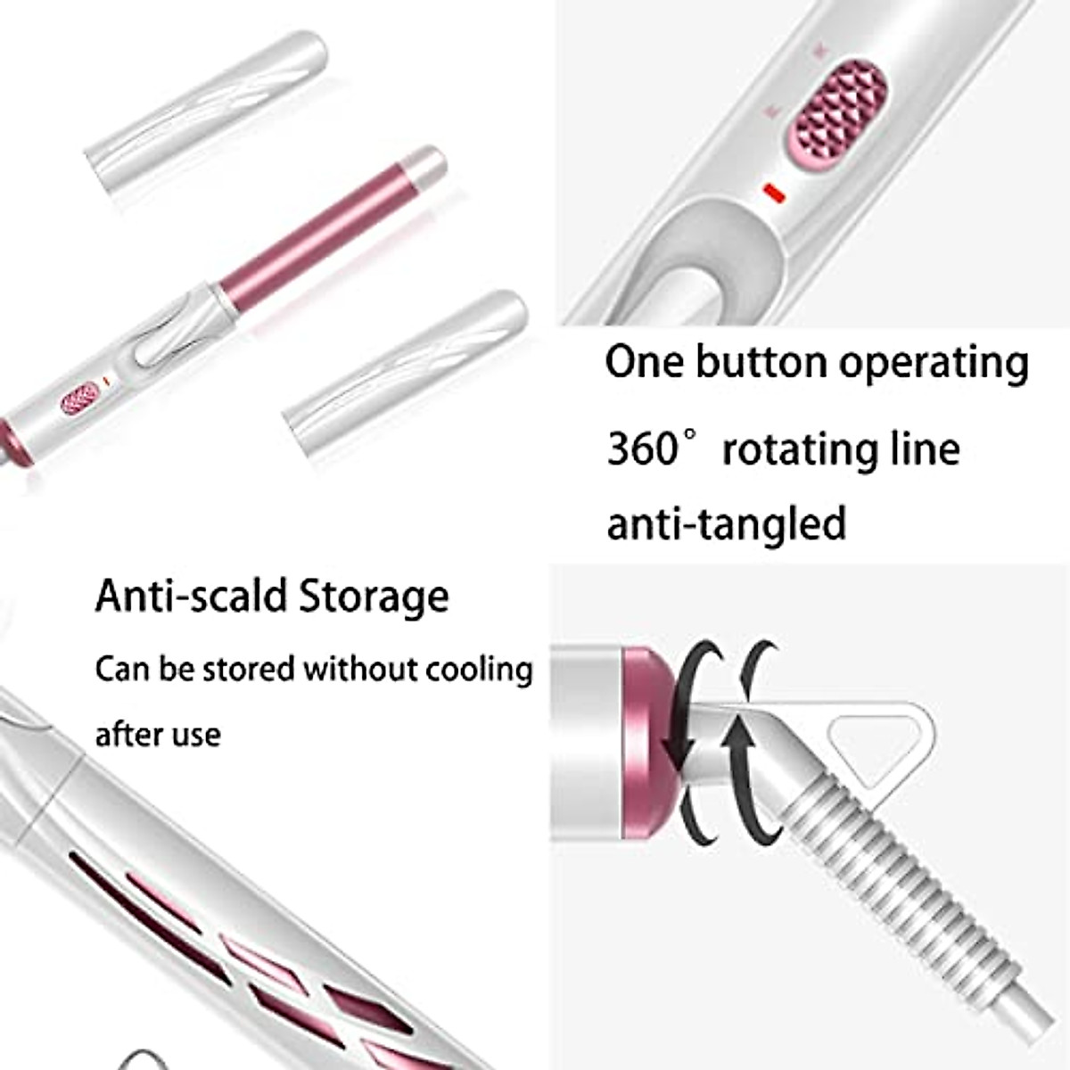 ABHI 2 in 1 Ionic Hairstyling Flat Irons & Hair Curler with Dual-Layer 200°C Constant Temperature Travel Straightening Styler 28mm/22mm Straight and Curl Hair Iron Straightener - White