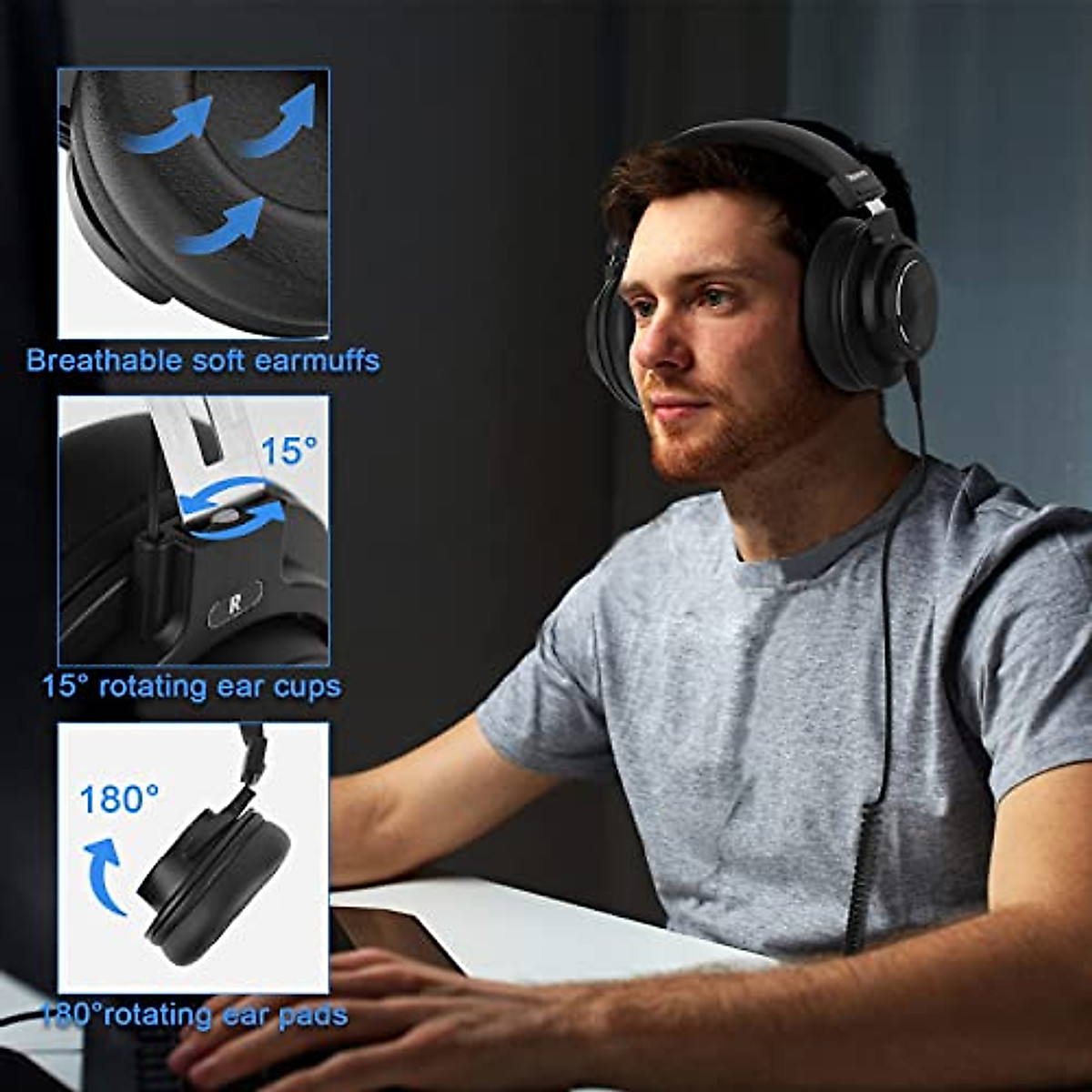 Podcast Equipment Bundle for 2 - Audio Interface DJ Mixer with Podcast Microphone All-In-One Audio Mixer with Headphone