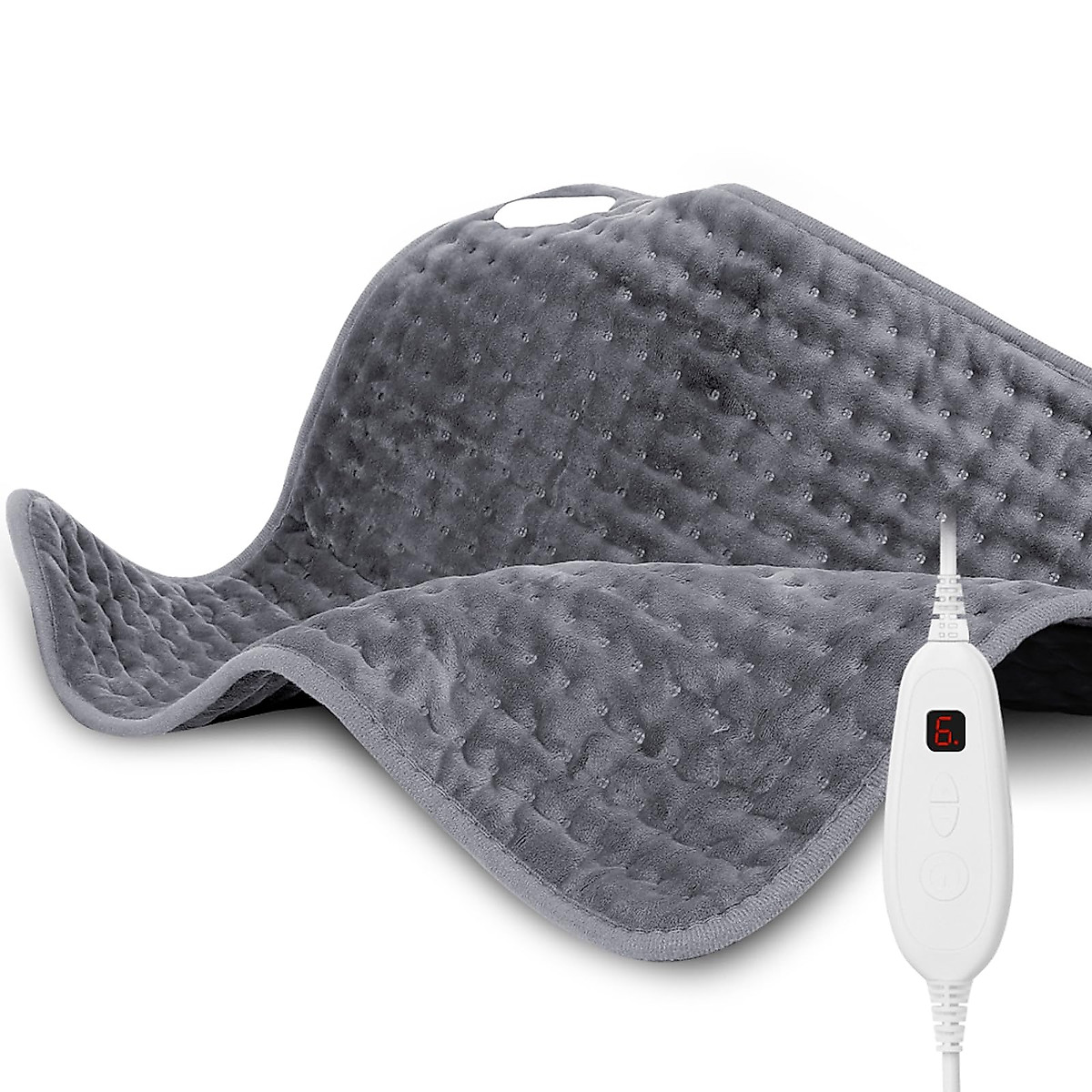 DAILYLIFE Heating Pad for Back Pain Relief, 20"x24" Electric Heating Pads for Cramps, Back, Shoulder and Neck with 6 Heat Settings, Fast-Heating Technology, Auto Shut Off, UL Certificated, Gray