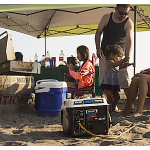 Pulsar 1,200W Carrying Handle, PG1202SA Gas-Powered Portable Generator, 1200W, Black/White