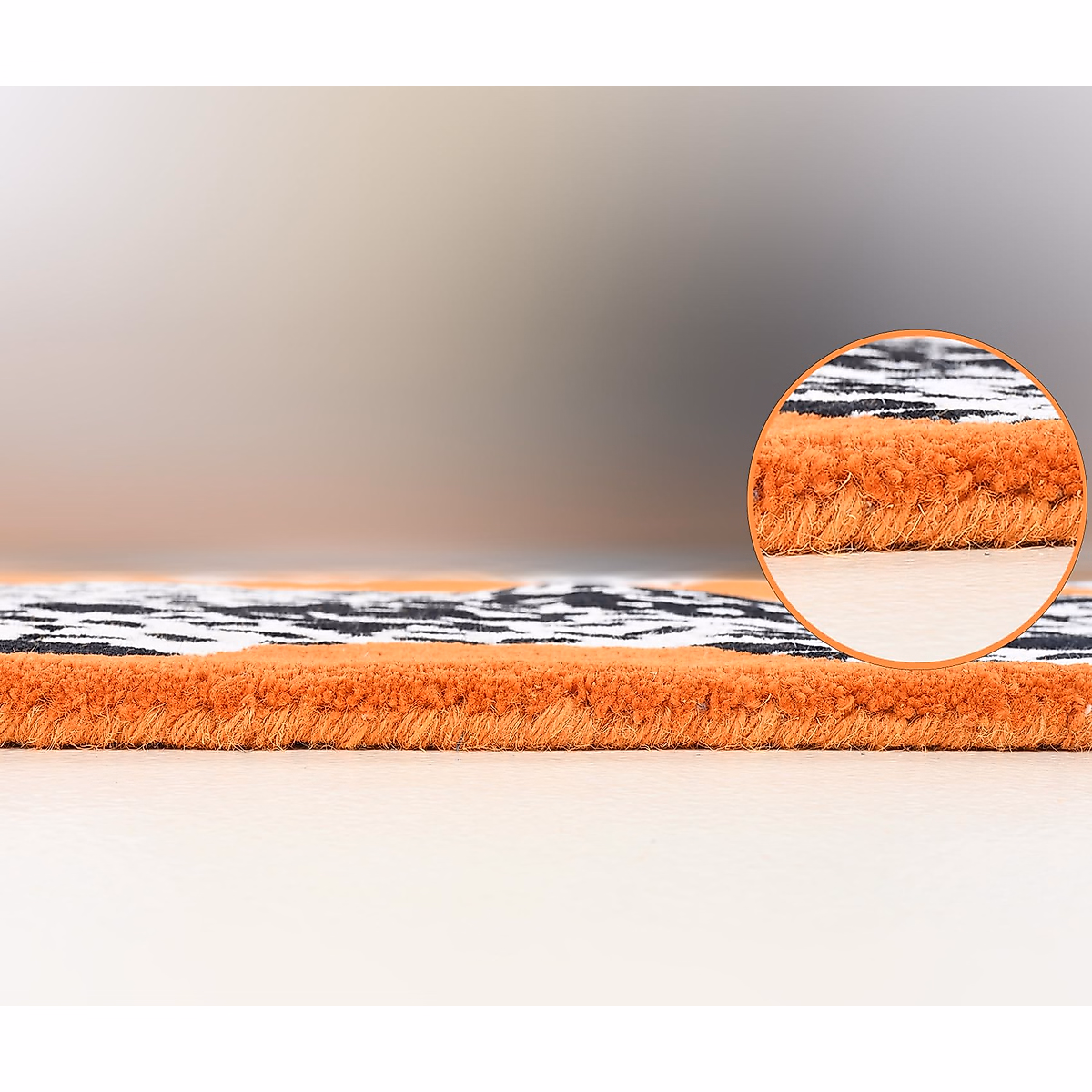 Restoration and Renovation Climbing Jaguar Modern Handmade Wool Rug for Living Room, Bedroom and Dining Room (Orange, 5' x 7')