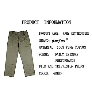 zwjpw WWII US Green HBT Army Pants Shirt Trousers Outdoors Pants (32)