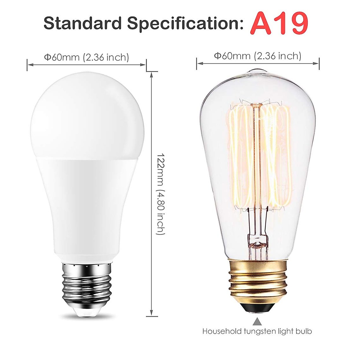 Yangcsl LED Light Bulb 85W Equivalent, RGB Color Changing Light Bulb, 6 Moods - Memory - Sync - Dimmable, A19 E26 Screw Base, Timing Remote Control Included (Pack of 2)