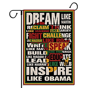 Nepnuser Linen Juneteenth Garden Flag Black History Month Afro American African American Festival Decoration Lawn Front Yard Sign Decor