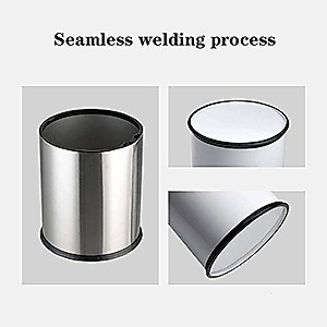 LXXSH Stainless Steel Household Trash Can Smart Home Electric Trash Cans Round Induction Trash Can, Spiral Induction Opening and Closing Trash Can for Bedroom (Color : A, Size : 6l)