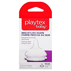 Playtex Breast-Like Nipple, Medium Flow, 2-Count
