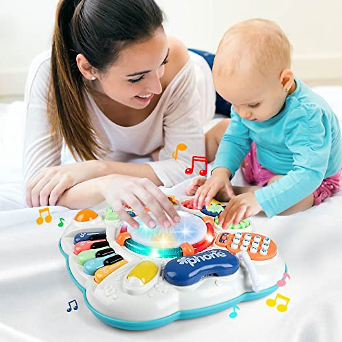 BACCOW Baby Toys, Activity Table for Baby 6 to 12-18 Months, Learning Musical Toddler Toys for 1 2 3 Year Old Boys Girls Gifts