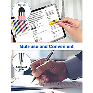 12 Pack Stylus Pens for Touch Screens innhom Stylus Pen for ipad Compatible with iPad iPhone Tablets Samsung Kindle and Black Ink Ballpoint Pens-2 in 1 Stylists Pens