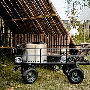 DIYTuning 19.5" Portable Wood Burning Smokeless Bonfire Pit Stove Steel Backyard Outdoor for Cooking Camping Picnic BBQ Patio Deck with Stand & Carry Case Silver