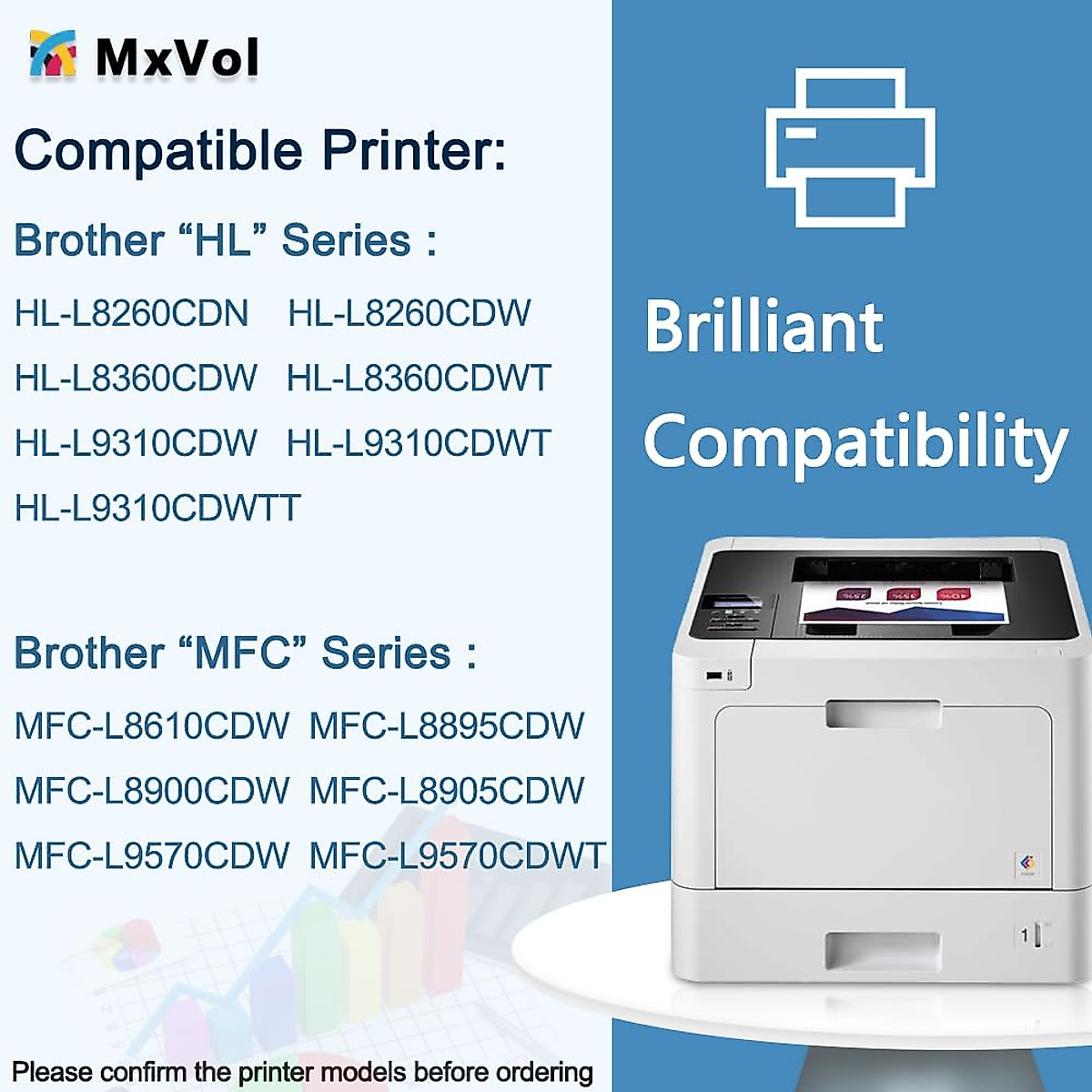 MxVol Remanufactured Brother DR431CL Drum Unit Replacement for Brother DR-431CL DR 431CL use for Brother MFC-L8900CDW HL-L8360CDW MFC-L8610CDW HL-L8260CDW Printer Imaging Drum (NO Toner)