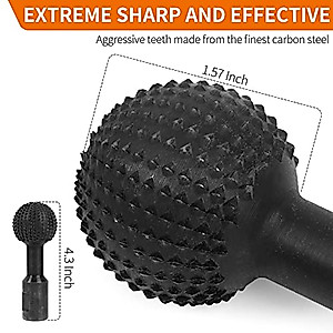 Pomsare Sphere Rotary Burr with 5/8-11 Threads for 4 1/2 and 5 Inch Angle Grinder, Ball Gouge Angle Grinder Attachments Power Carving Tools for Wood Carving Grinding Polishing Engraving