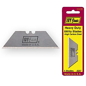 IVY Classic 11172 Heavy Duty USA Utility Knife Blades, 5 Pack