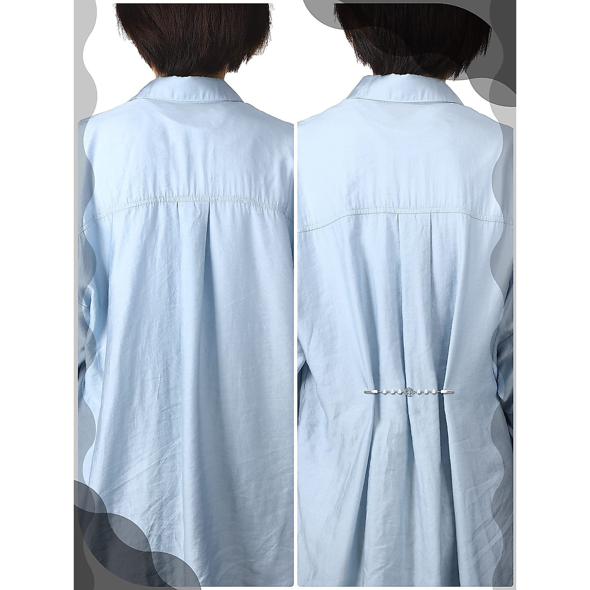 4 Pieces Vintage Sweater Shawl Clips Retro Cardigan Collar Clips Dress Shirt Brooch Clips for Women Wearing, 4 Styles(Pearl Butterfly Style)