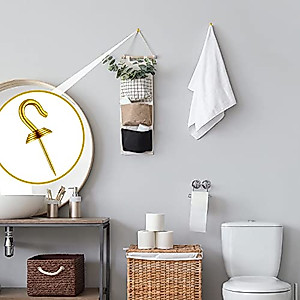 Push Pin Wall Hook Thumbtack Hooks Iron Alloy Nail Hooks for 20 lbs Home Office School Party Holiday Supply (Gold, 30 Pieces)