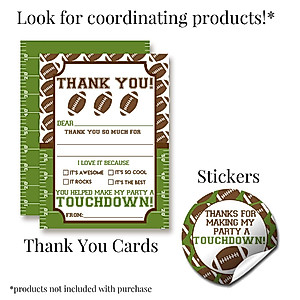 Touchdown Football First Birthday Party Invitations, 20 5x7 Fill In Cards with Twenty White Envelopes by AmandaCreation
