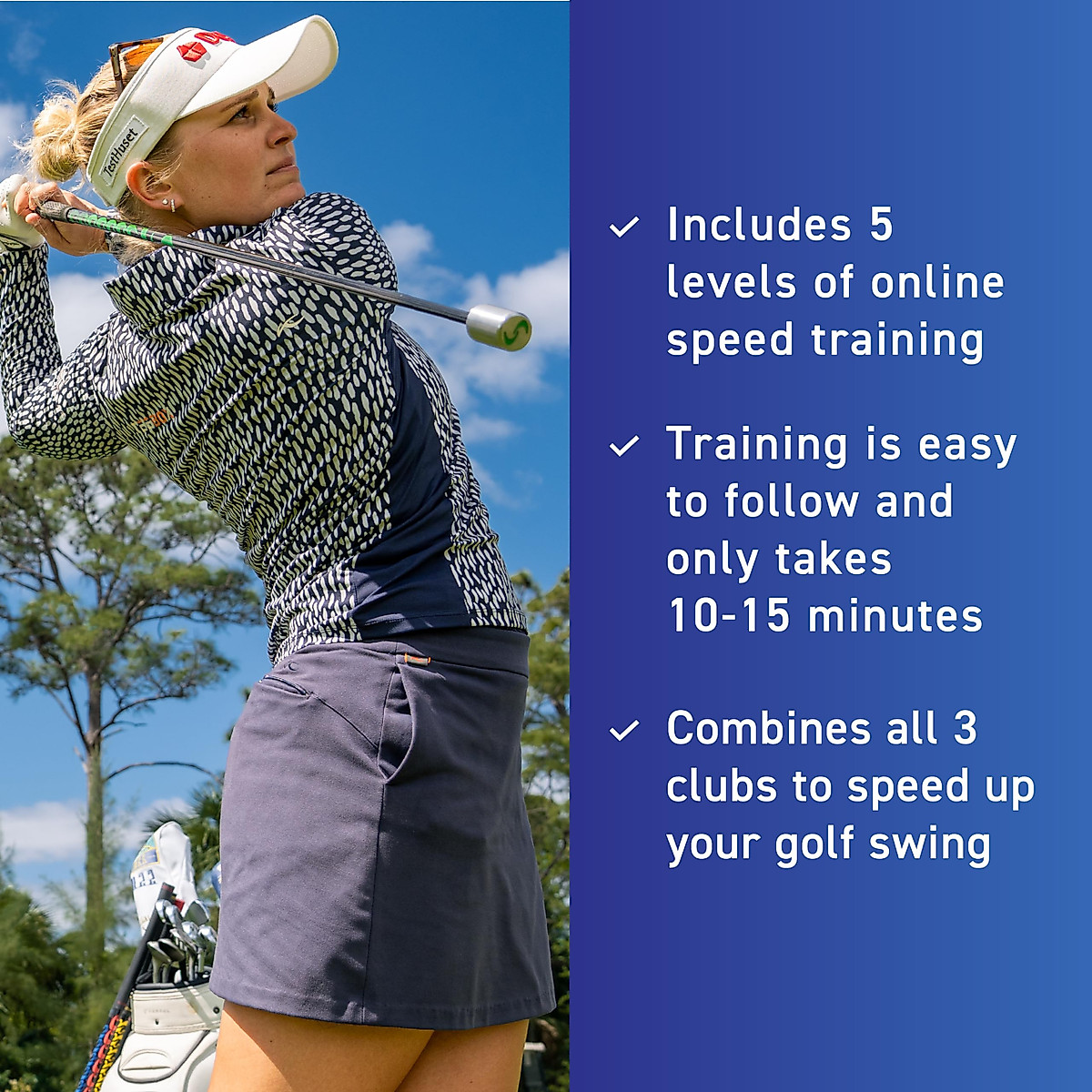 SuperSpeed Golf Ladies Golf Training System, Yellow, Green, Blue, Ladies Training System (SSLS)