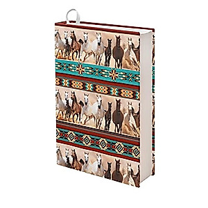 DISNIMO Western Horse Kids School Backpack Set for Boys Girls 8-12,Insulated Lunch Bag+Pencil Pen Pouch+Cloth Book Sleeve+Stretchy Book Cover+Keychain+Water Bottle Holder School Supplies