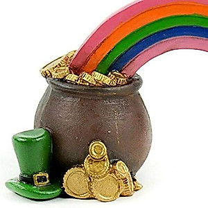 MIABE Miniature Fairy Garden AccessoriesSupplies for Rainbow and Pot of Gold 1pc MI 55806 Irish for Garden, Patio, Deck, Porch, Terrarium, Dollhouse - Yard Art Decoration.