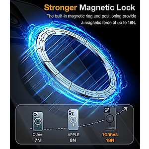 TORRAS Strong Magnetic Specialized for iPhone 13 Case with Stand, Compatible with MagSafe, Sturdy Built in Kickstand, Military Grade Drop Protection for iPhone 13 Phone Case, Translucent Matte Black