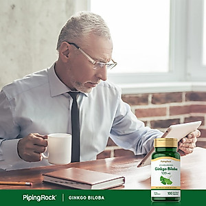 Piping Rock Ginkgo Biloba Supplements 120mg | 100 Capsules | Standardized Extract | Non-GMO, Gluten Free