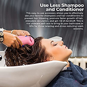 WeeCosy Hair Shampoo Brush Anti Cellulite Massager Scalp Care Hair Brush with Soft Silicone Scalp Massager (Pink)