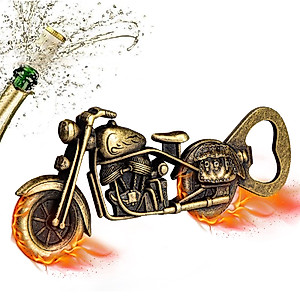 OEAGO Gifts for Men Dad Fathers Day from Daughter Son Wife Motorcycle Bottle Opener Unique Birthday Gifts for Him Husband Grandfather Bronze Beer for Bar Party