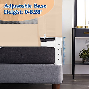 welspo 70 Inches Bed Rail for Toddlers Fold Down Safety Baby Bed Guard Swing Down Bedrail for Convertible Crib, Kids Twin, Double, Full Size Queen & King Mattress, Beige [Upgraded] (1 Pack)