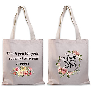 BDPWSS Aunt Of The Bride Tote Bag Wedding Gift For Aunt Thank You For Your Constant Love And Support Bag (Bride aunt TG)