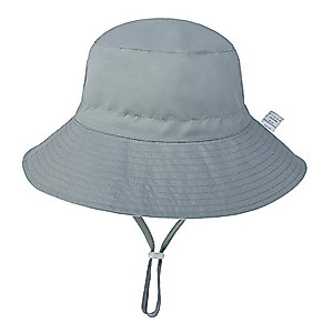 Baby Sun Hat Toddler Summer UPF 50+ Sun Protection Baby Boy Hats Beach Hats Wide Brim Bucket for Baby Girl Adjustable Kid Cap A 2 Pack Navy & Gray 0-6 Months