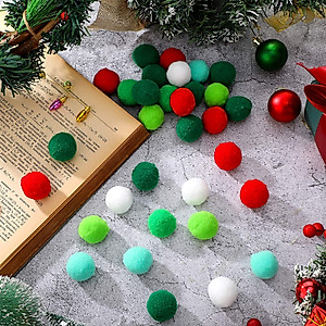 WILLBOND 120 Pieces Christmas Felt Balls 3 cm Colorful Felt Pompom Balls Handmade Felted Pompoms DIY Christmas Holiday Decor for Christmas Garlands DIY Decoration (Multiple Colors)