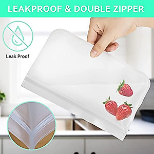 WATOTGAFER Reusable Food Storage Bags, 10 Pack BPA Free Reusable Freezer Bags, Extra Thick Leakproof Food Grade Silicone Lunch Food Bags for Meat Veggies 2 Gallon Bags 4 Sandwich Bags 4 Snack Bags