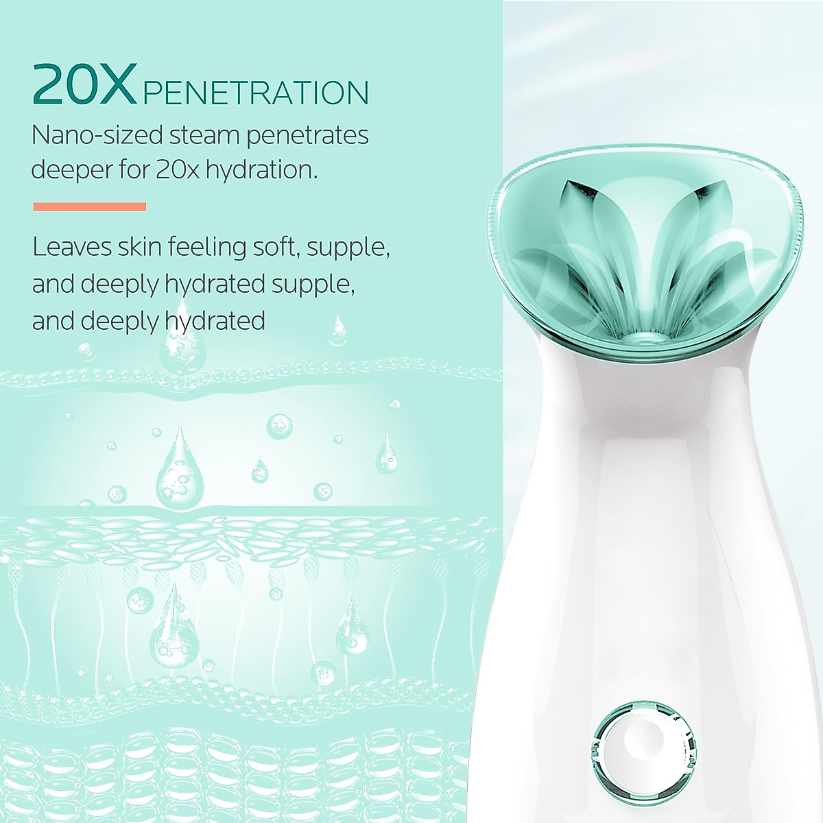 Colorfarm Facial Steamer Nano Ionic: Portable Face Steamer Deep Cleaning Unclogs Pores - Humidifier Hot Mist Steam Home Sauna Spa for Women Men Sinuses Moisturizing