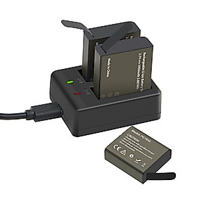 PG1050 Action Camera Battery, 1050mAh Rechargeable Batteries (3 Pieces) with USB Charger, Compatible with AKASO EK7000/APEMAN/Dragon Touch/Apexcam/Vemont/COOAU/EKEN and More