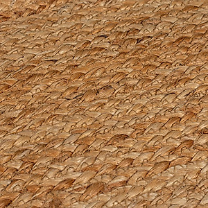 Hand Woven Scalloped Oval Jute Area Rug Scallop Jute Rug for Farmhouse, Bedroom, Living Room, Dining Room, Hallway, Kitchen, Entryway, Patio (5x7 Feet Oval Jute Rug (60x84 Inch)/(150x210 cm))