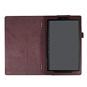 ZZOUGYY Tablet Cover for Amazon Kindle Fire HD10 7th 9th Generation(2017/2019 Release), Ultra Slim Folio Stand Lightweight Leather Case for Kindle Fire HD 10 7th 9th Gen 10.1" (Li-Brown)