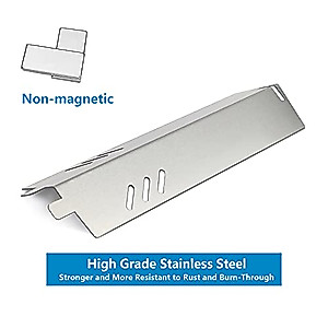 Zemibi Stainless Steel Heat Plate Replacement for Backyard Grill BY13-101-001-11,BY14-101-001-01, GBC1429W, GBC1429W-C, Uniflame GBC1329W, GBC1403W, GBC1429 Gas Models, 13 1/16" X 3 5/8", 3-Pack