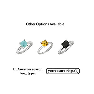YoTreasure 1.82 ct Black Spinel Solid 925 Sterling Silver Solitaire Ring