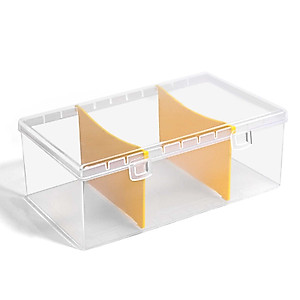 400 Count Plastic Trading Card Storage Box with Dividers, Baseball Card Storage Box, Sports Cards Holder Organizer - 1 PACK
