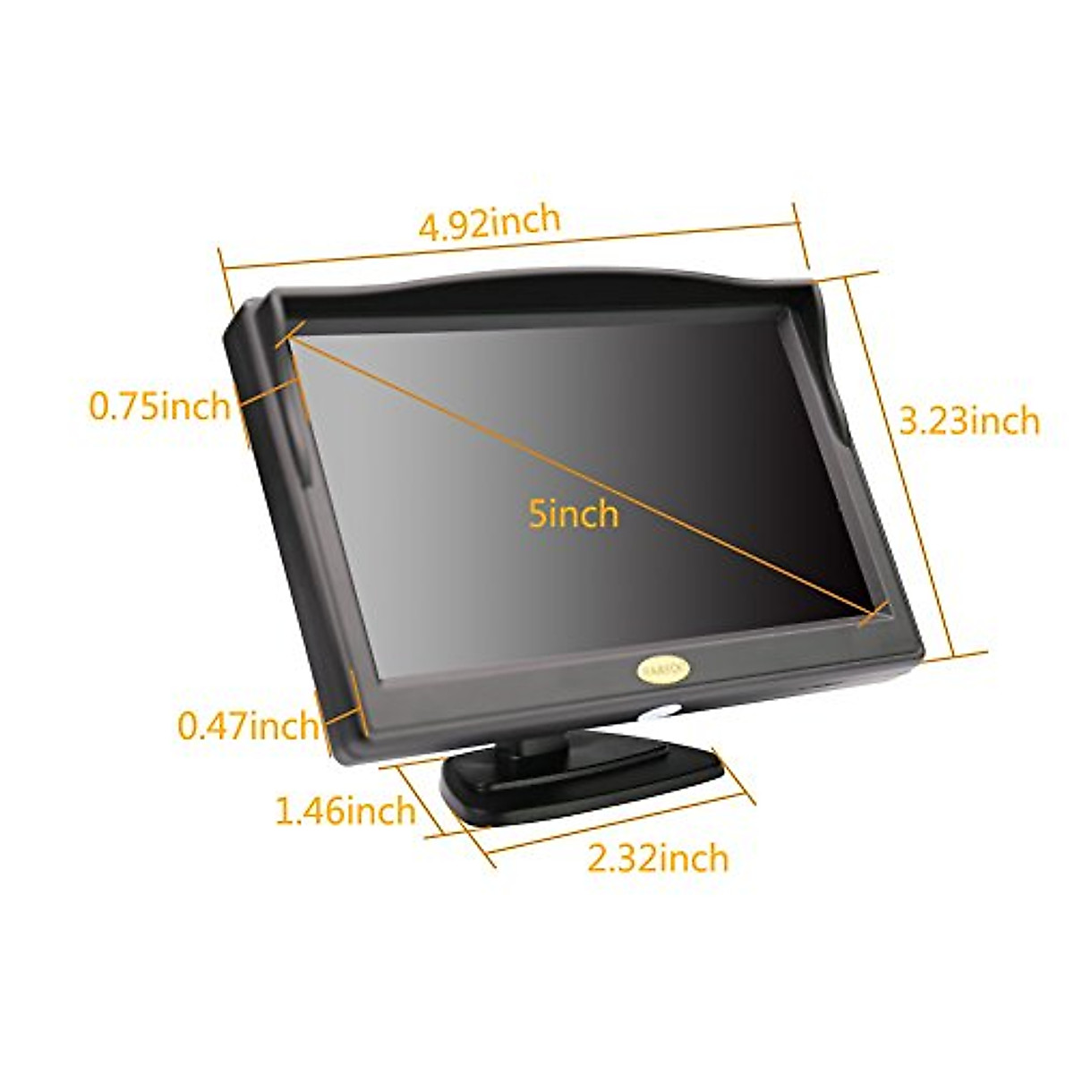 Backup Camera Monitor,RAAYOO S5-001 5 inch High Definition TFT LCD Monitor Display Screen for Car Rear View Camera with 2 Optional Bracket,2 Way Video Input,12V/24V(5 inch-01)
