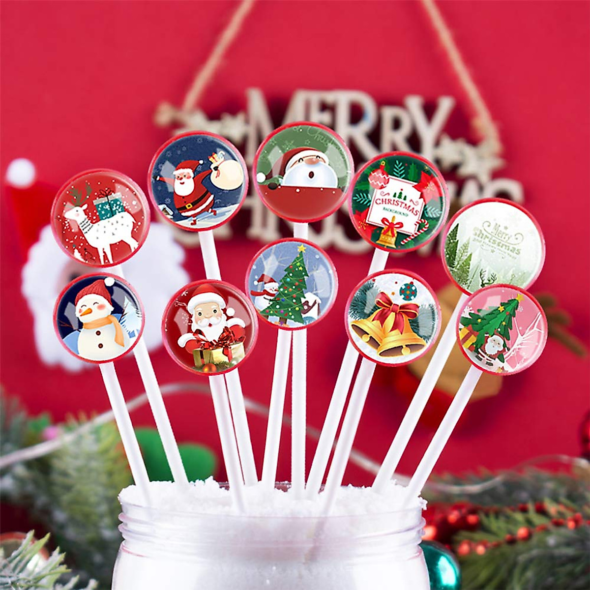 100pcs Small Cake Pop Bags with 100pcs Paper Lollipop Sticks and 110pcs Gold Twist Ties, Clear Cellophane Treat Wrappers and Sucker Sticks Kit