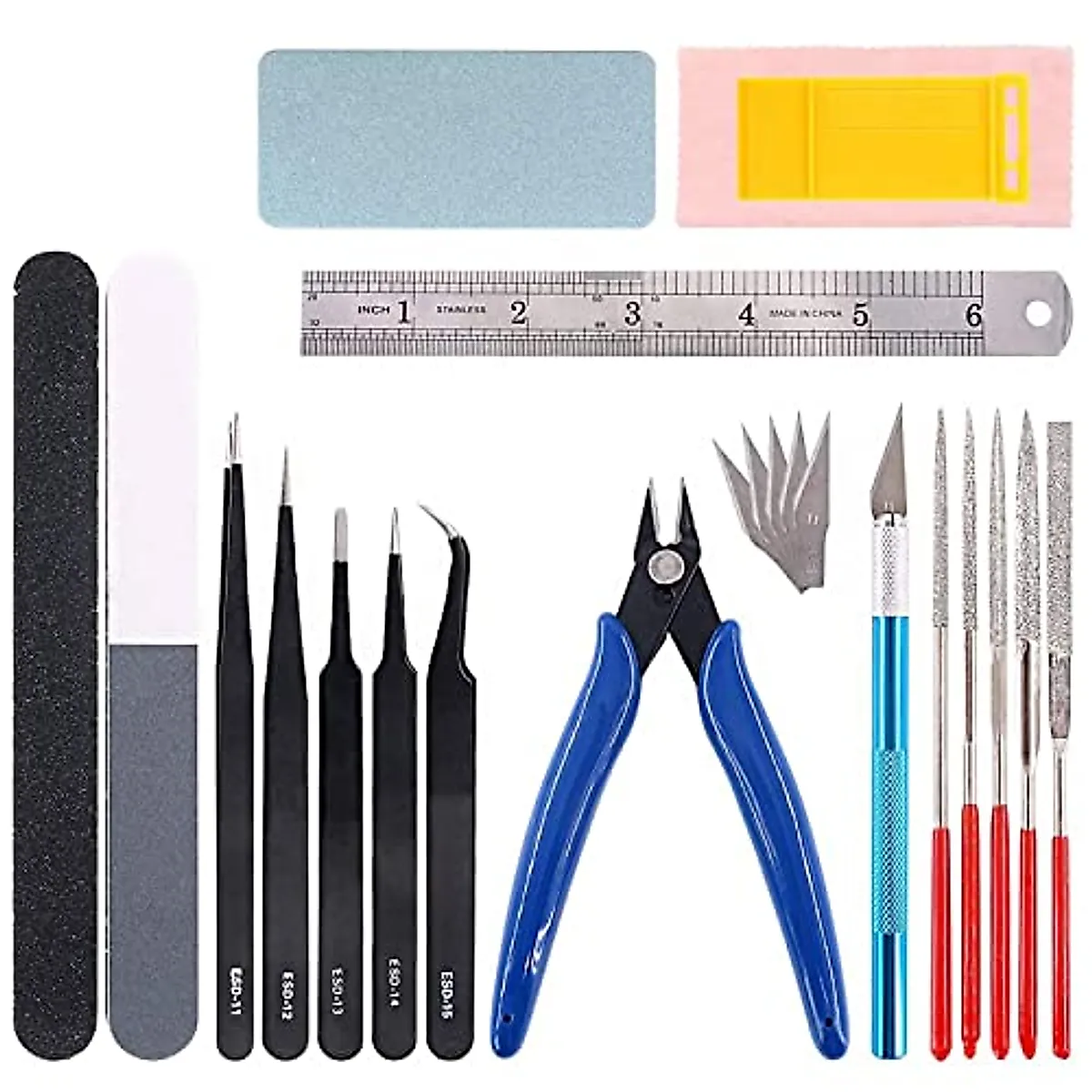 Keadic 26-Pieces Professional Gundam Modeler Basic Tools Craft Set Hobby Building Tools Kit with Box for Basic Model Building
