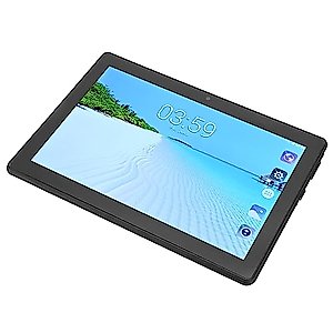 Pssopp Office Tablet, 3 Card Slots 6GB RAM 128GB ROM US Plug 100‑240V HD Tablet for Travel (Black)