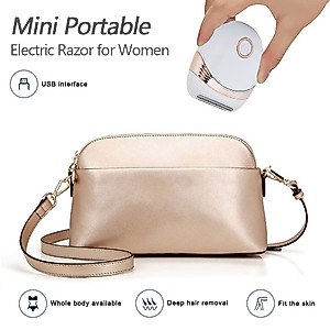 ASOONYUM Electric Shaver for Women, Bikini Trimmer, Womens Electric Razor, Facial Hair Removal, Wet Dry Lady Hair Remover for Legs Body Face Underarms and Pubic, Portable USB Rechargeable White