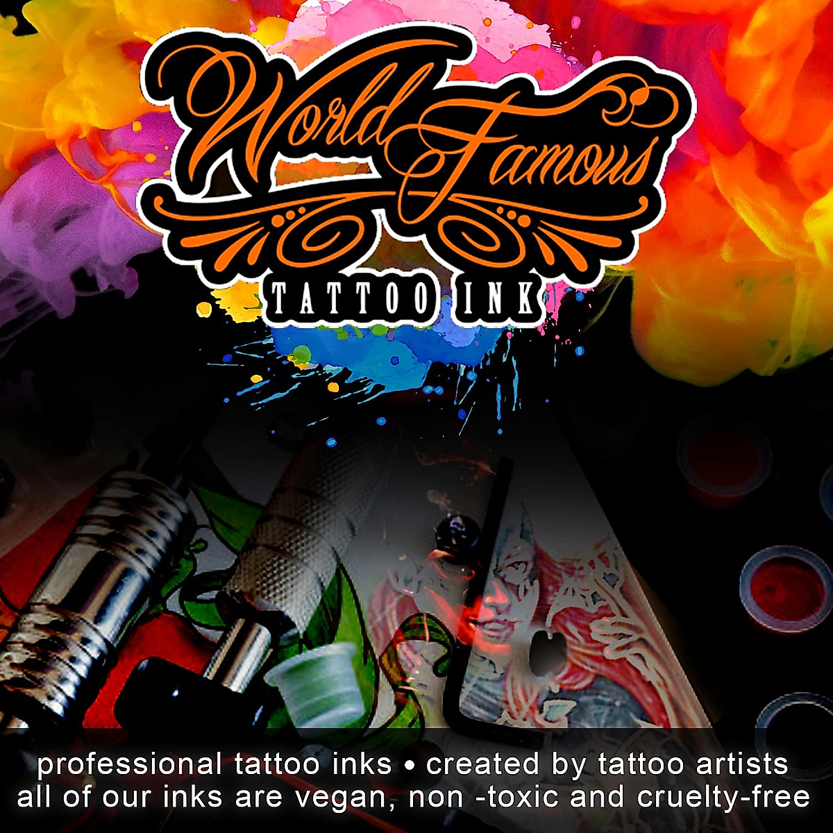 World Famous Tattoo Ink - Bora Bora Peach Tattoo Ink - Professional Tattoo Ink & Tattoo Supplies - Skin-Safe Permanent Tattooing in Bold Shades - Vegan & Non-Toxic (1 oz)