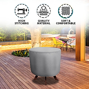 Patio Extra Small Waterproof Table Cover - Outdoor Round Side Table Covers - Patio Washable Table Cover - Heavy Duty Furniture 26X20 Inch Grey