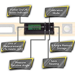 24-Inch Professional Digital Magnetic Level - IP54 Dust and Waterproof Electronic Level Tool - Get Master Precision with Shefio Smart Level, 2 AAA Batteries + Carrying Bag