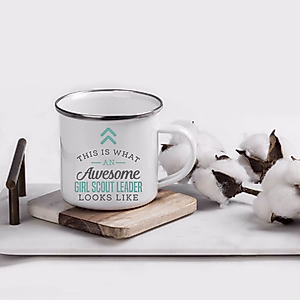 Andaz Press 11oz. Stainless Steel Campfire Coffee Mug Gift, This is What an Awesome Girl Scout Leader Looks Like, 1-Pack, Birthday Gift Ideas Coworker Him Her, Includes Gift Box
