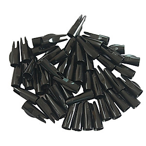 JIEXI HWYP Archery Hunting Compound Bow Plastic Arrow Nocks for 5/16" Arrows Pack of 50 (Black)